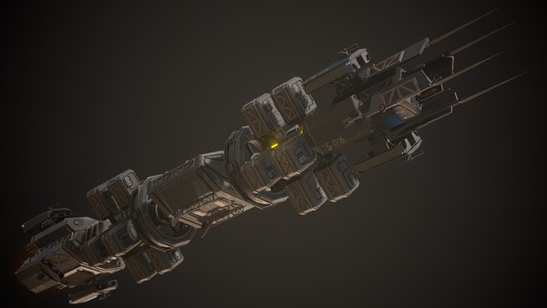 3D sci-fi freighter cargo spaceship model - TurboSquid 1658614