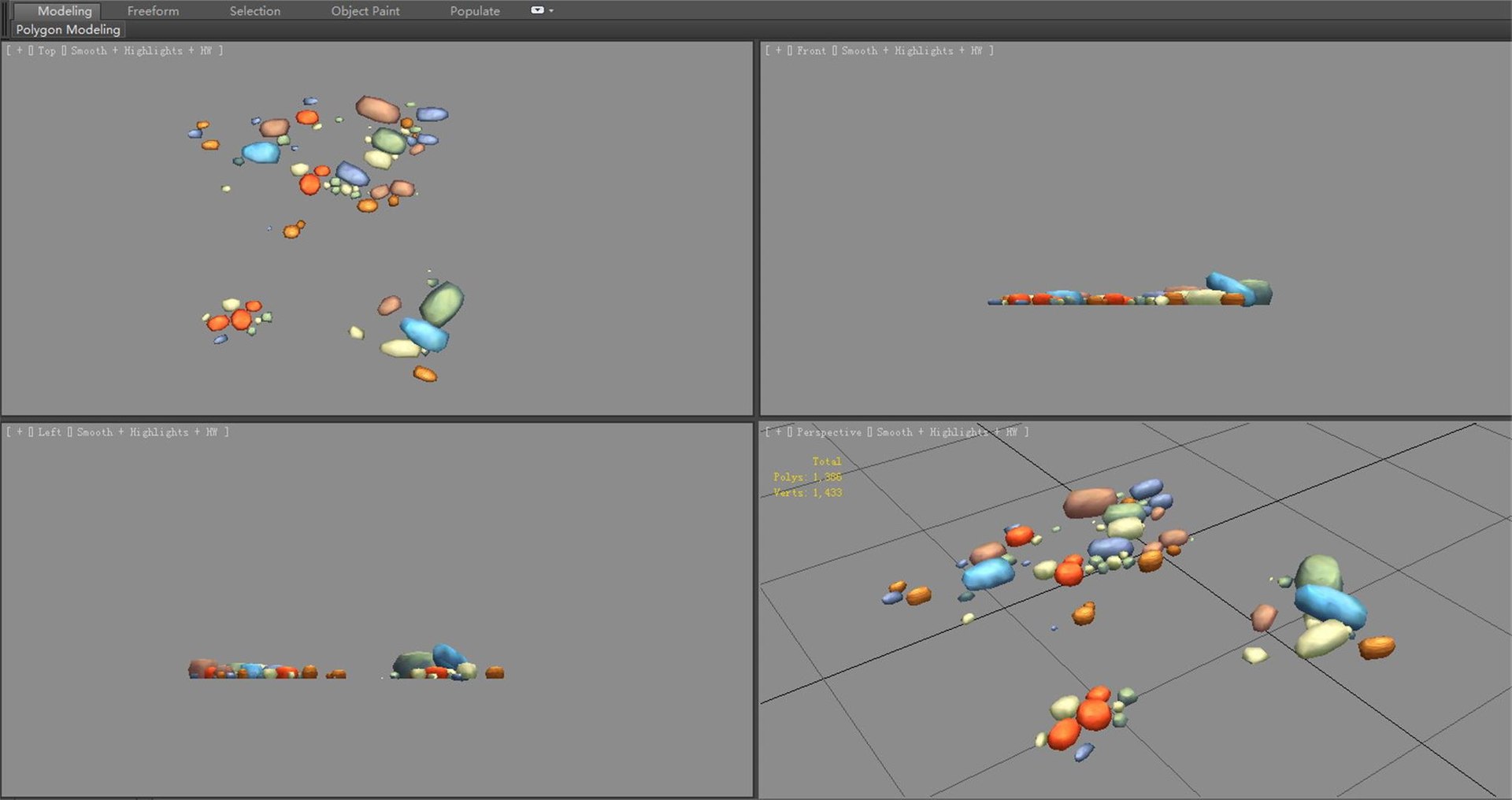 3D Cartoon Pebbles - Cobblestone - Colored Stones - Gravel Model ...