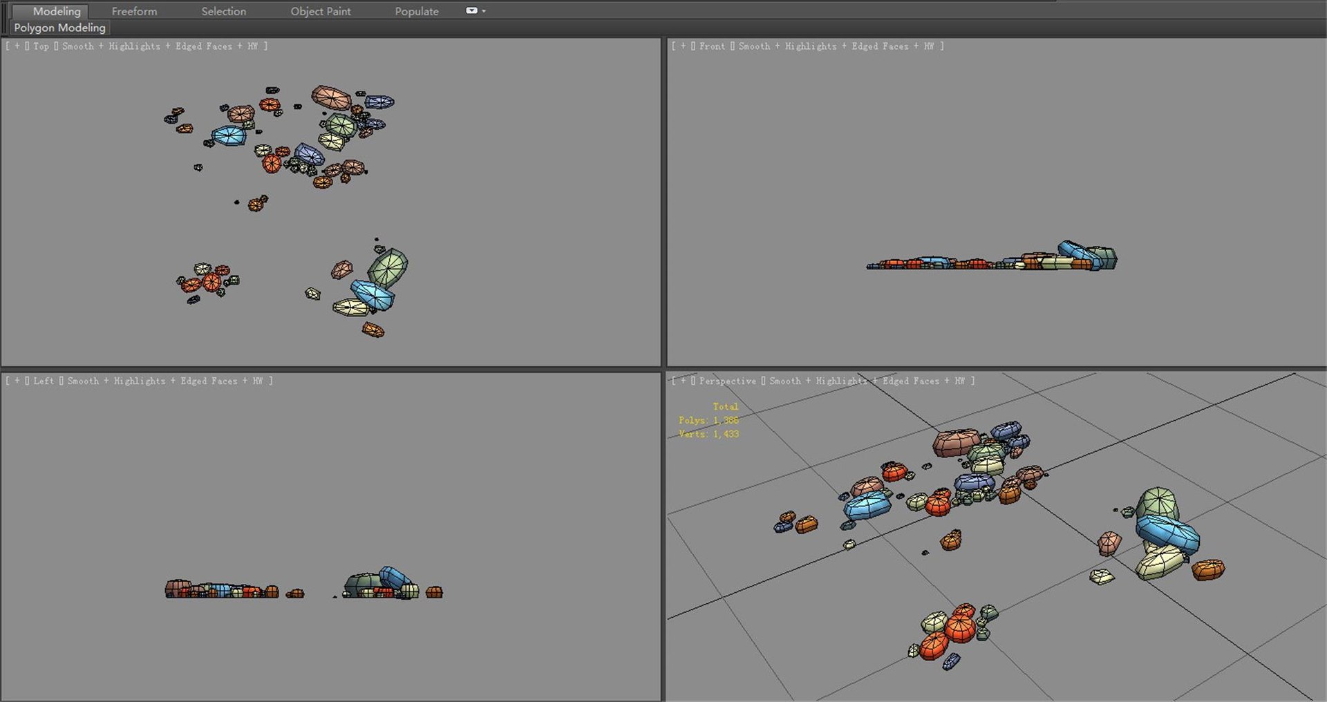 3D Cartoon Pebbles - Cobblestone - Colored Stones - Gravel Model ...