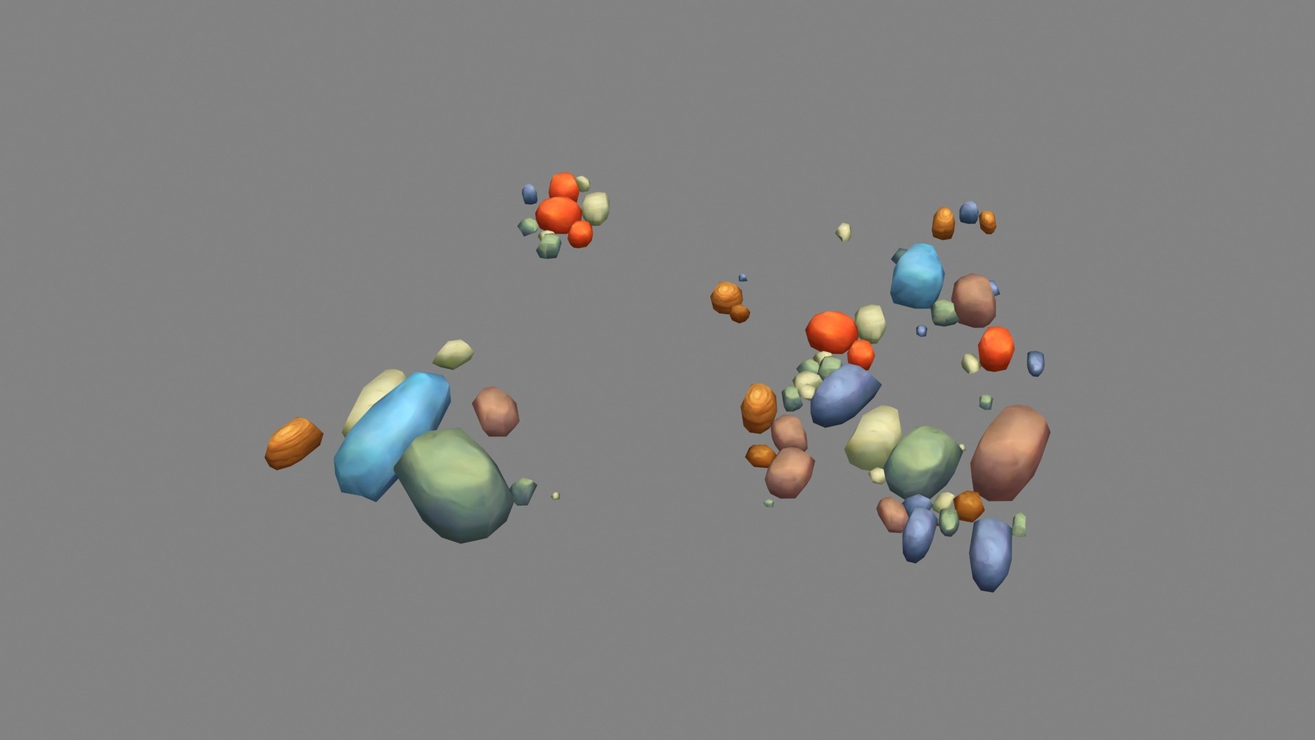 3D Cartoon Pebbles - Cobblestone - Colored Stones - Gravel Model ...