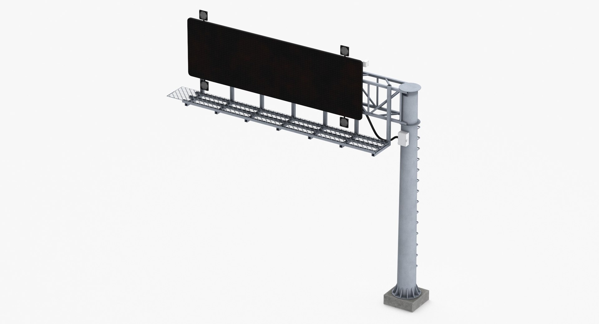 Digital Highway Sign 04 Turned On And Blank 3D Model - TurboSquid 2023068