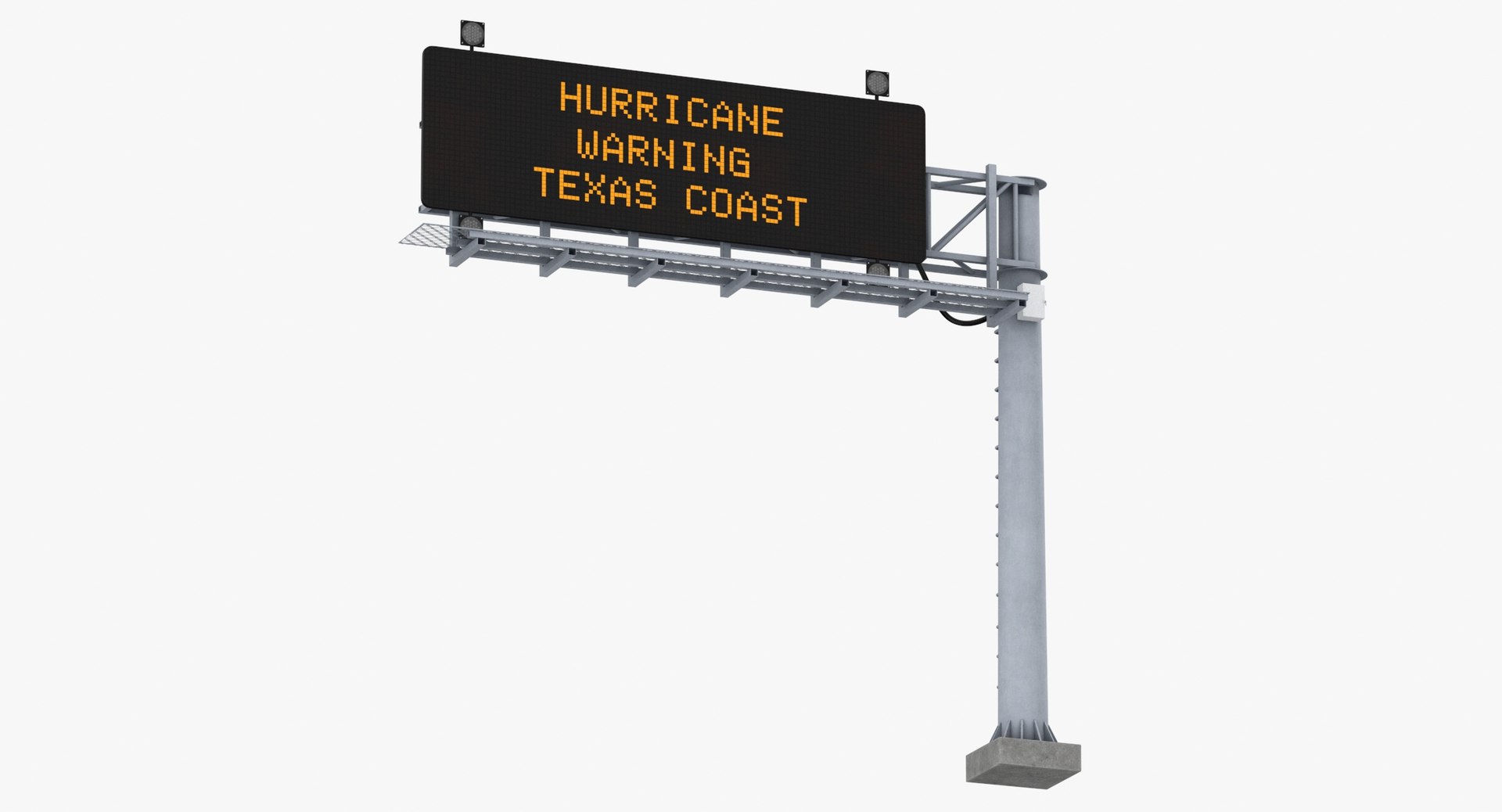 Digital Highway Sign 04 Turned On And Blank 3D Model - TurboSquid 2023068