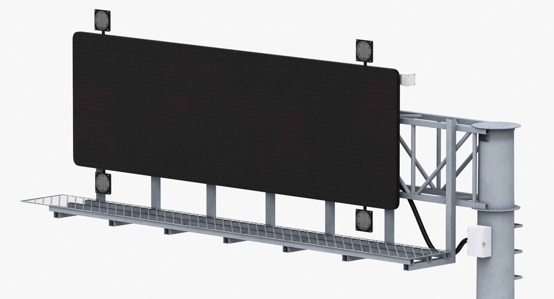 Digital Highway Sign 04 Turned On And Blank 3D Model - TurboSquid 2023068