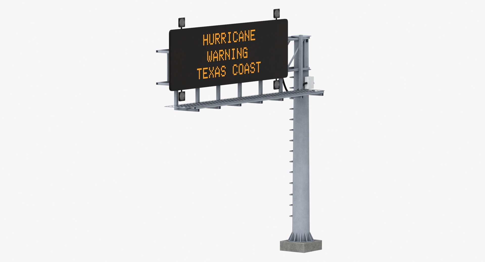 Digital Highway Sign 04 Turned On And Blank 3D Model - TurboSquid 2023068