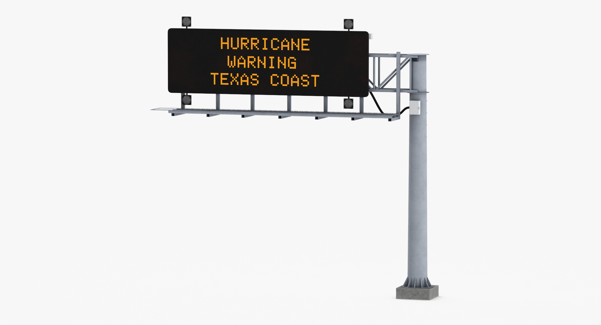 Digital Highway Sign 04 Turned On And Blank 3D Model - TurboSquid 2023068