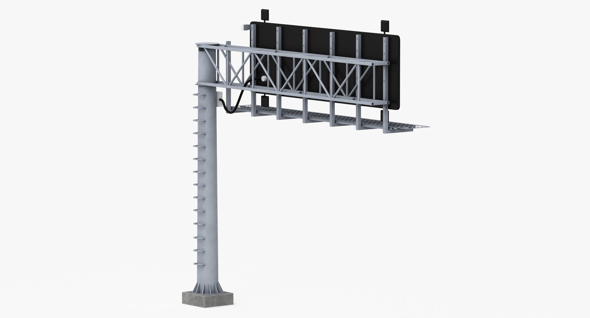 Digital Highway Sign 04 Turned On And Blank 3D Model - TurboSquid 2023068