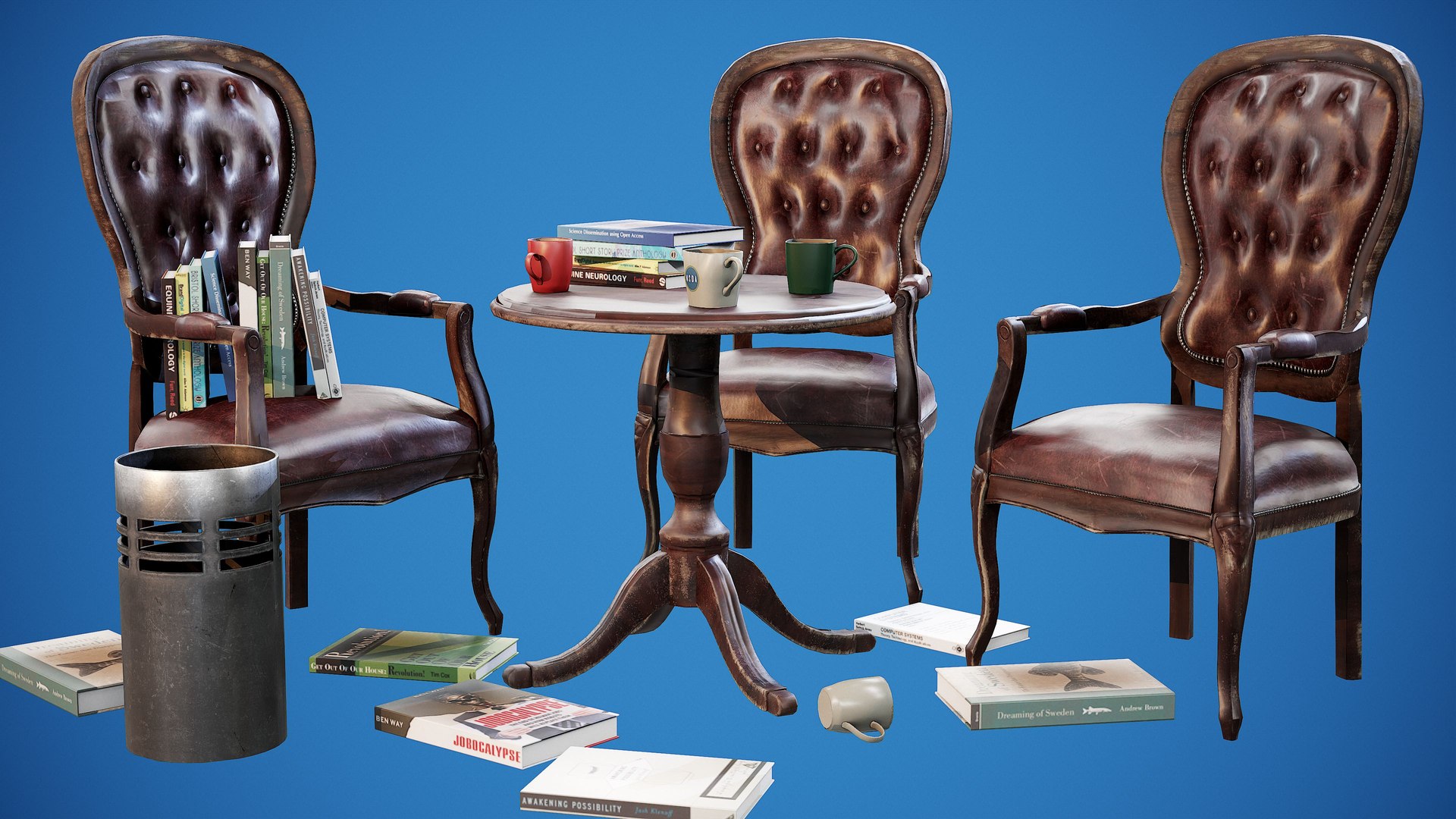 3D Model Chair And Table Pack - PBR Game Ready Props - TurboSquid 2038874