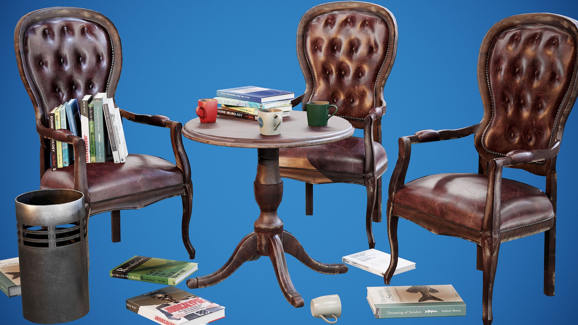3D Model Chair And Table Pack - PBR Game Ready Props - TurboSquid 2038874