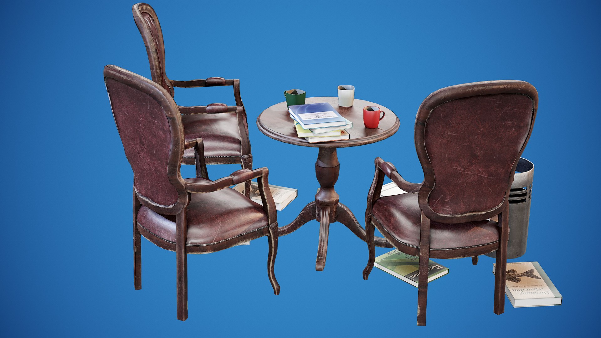 3D Model Chair And Table Pack - PBR Game Ready Props - TurboSquid 2038874