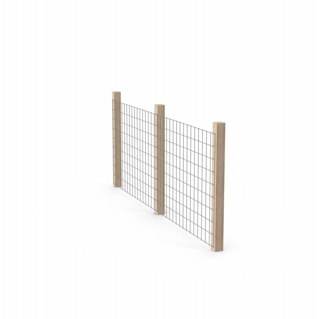 Wire Fence And Wood Slabs 3D - TurboSquid 2308599