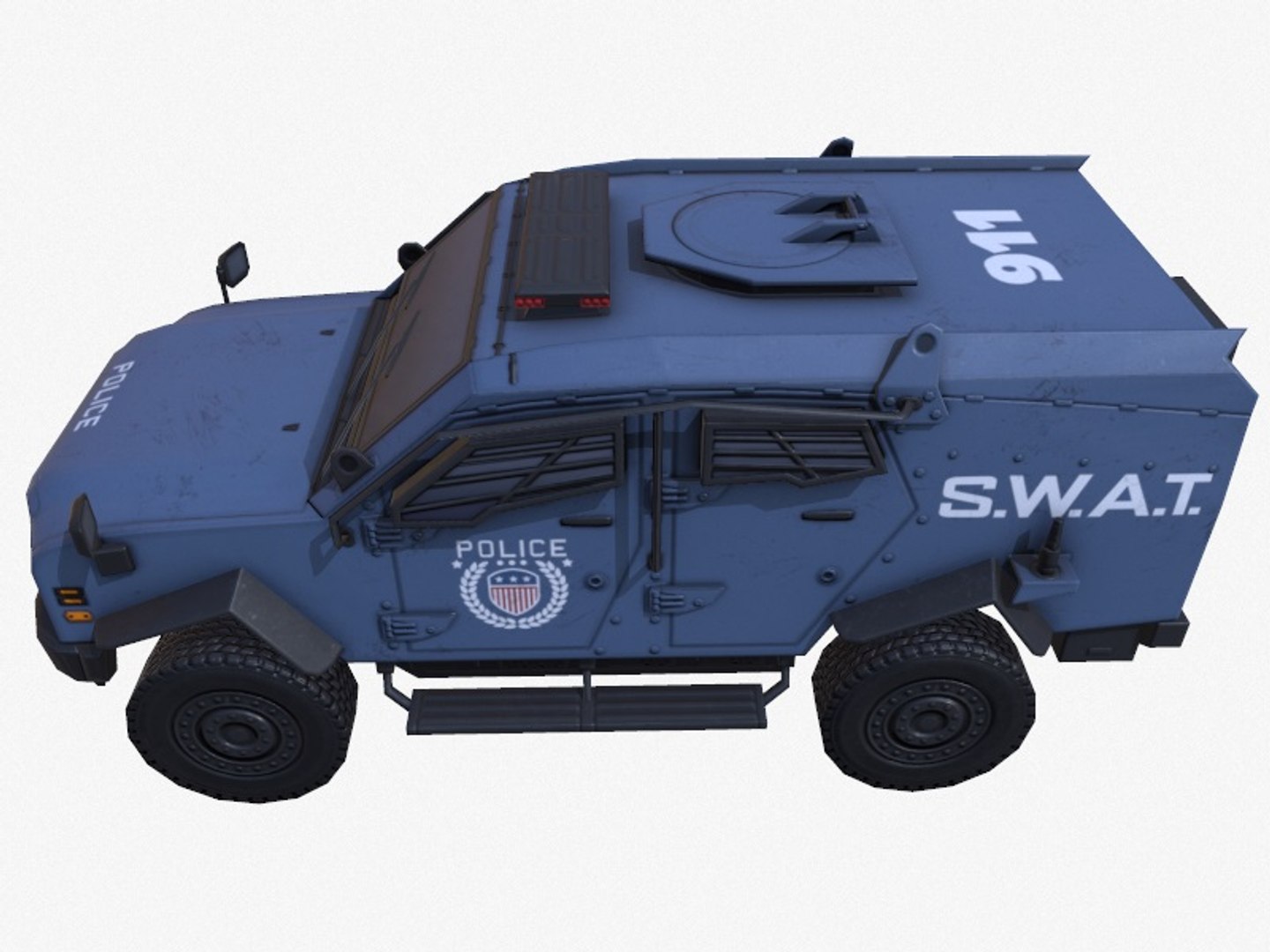 3D Car Armored Blue Swat Model - TurboSquid 1421514