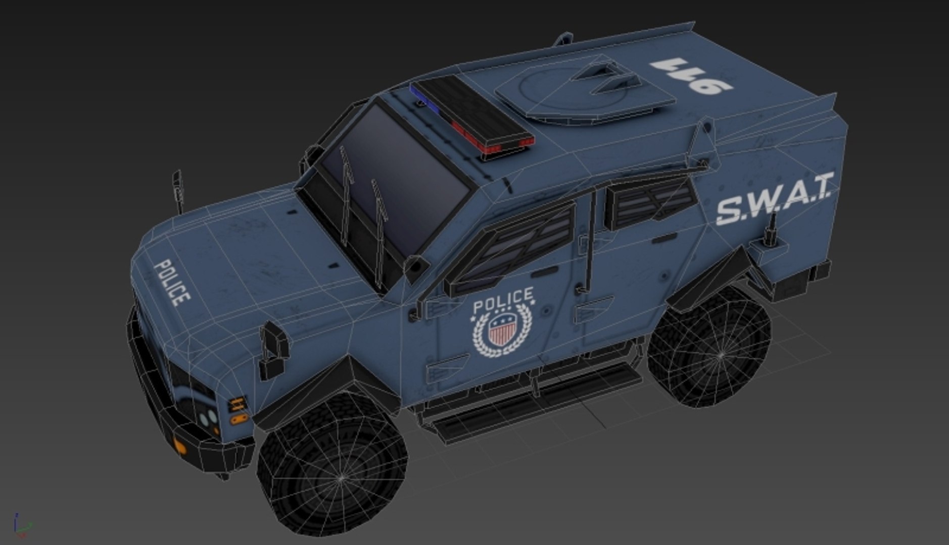 3D Car Armored Blue Swat Model - TurboSquid 1421514