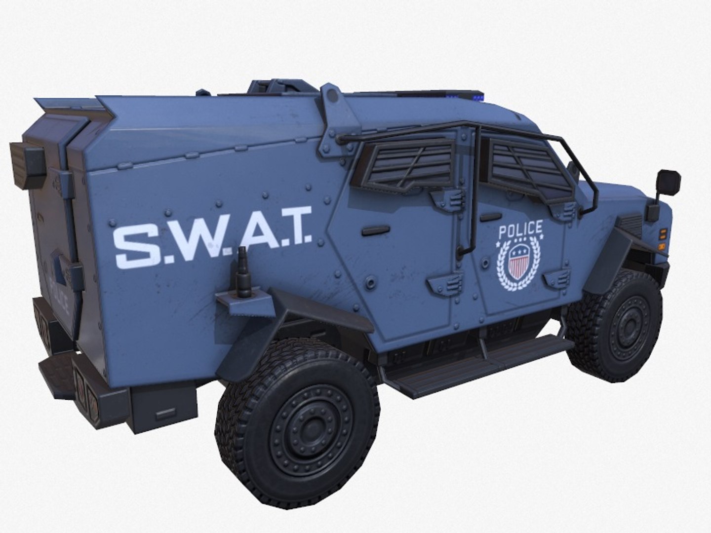 3D Car Armored Blue Swat Model - TurboSquid 1421514