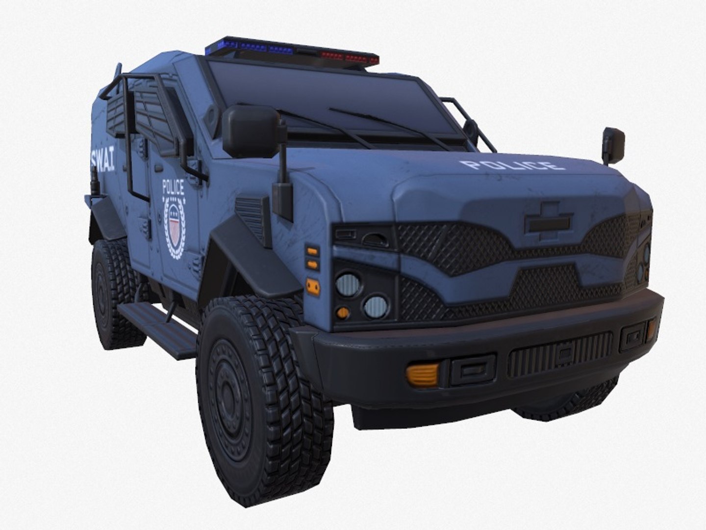 3D Car Armored Blue Swat Model - TurboSquid 1421514