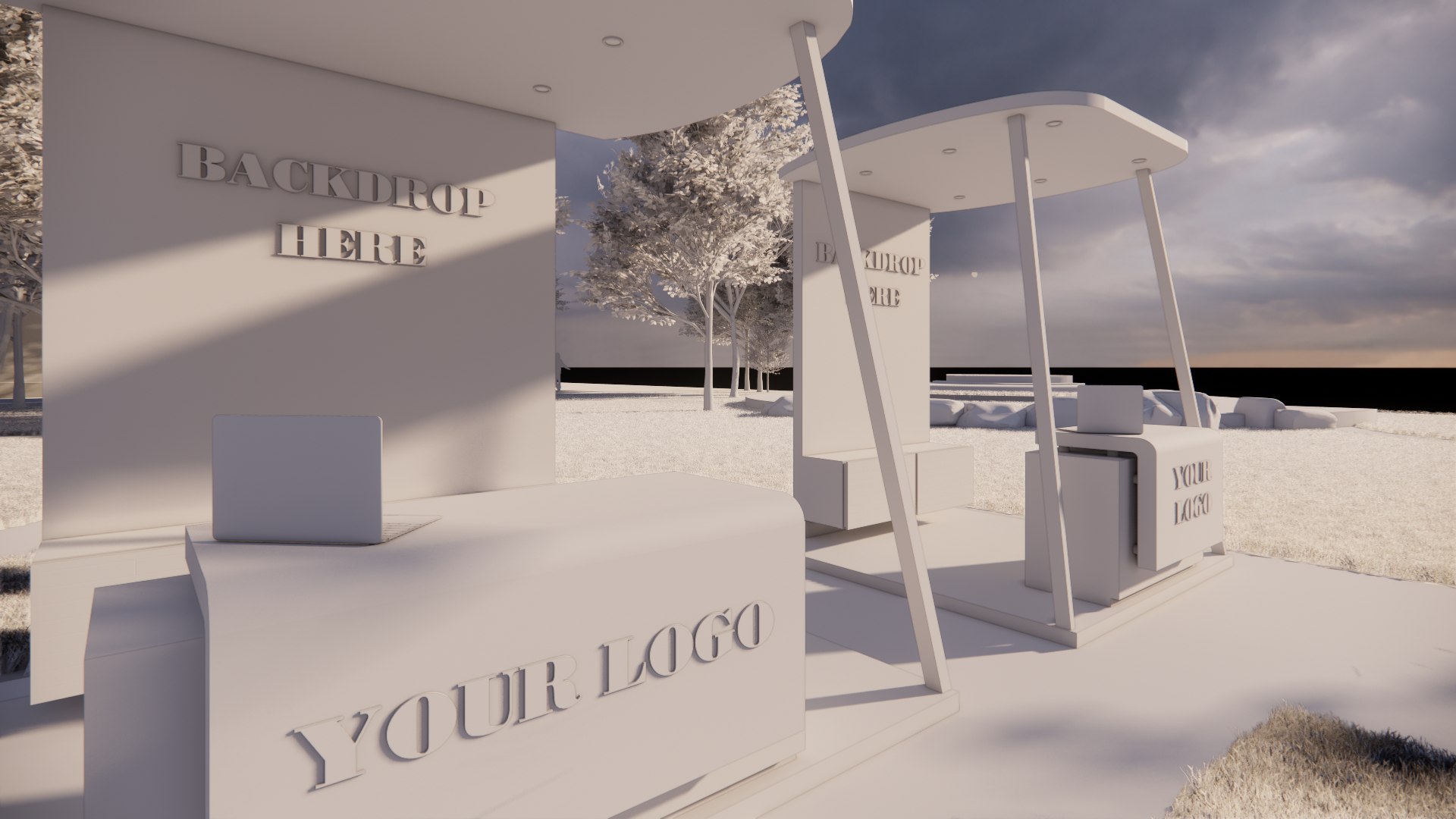 3D Model Outside Booth 2x3 - TurboSquid 2373129