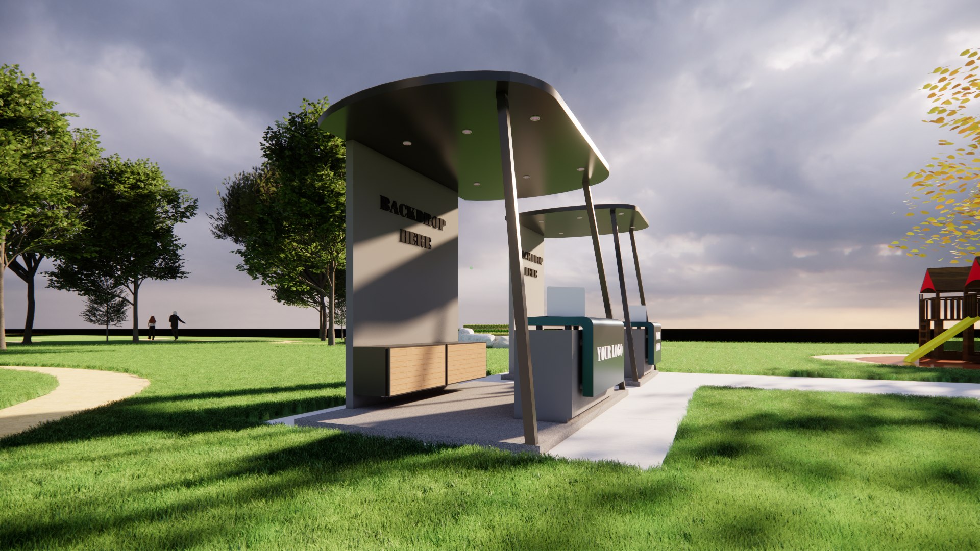 3D Model Outside Booth 2x3 - TurboSquid 2373129