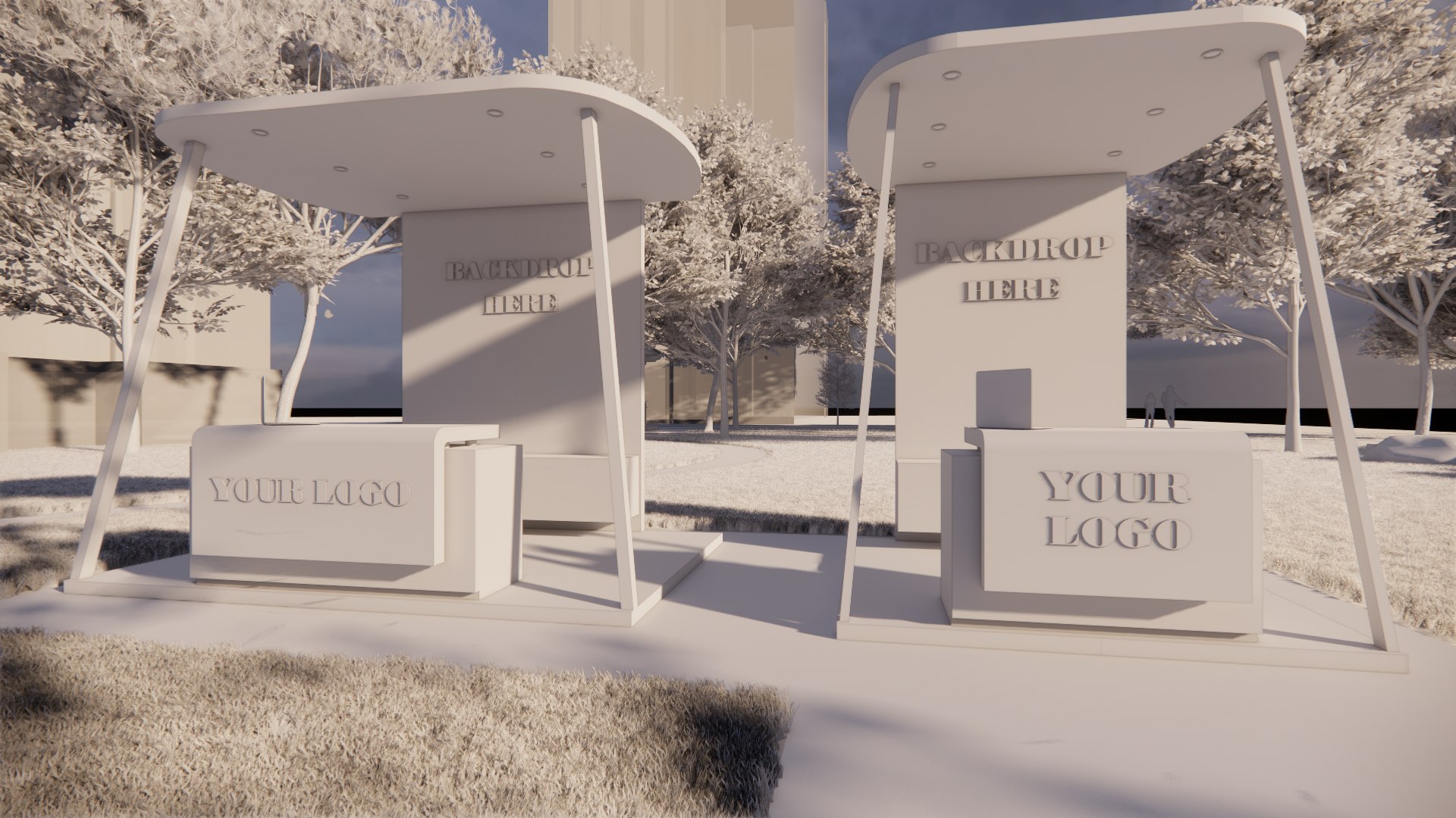 3D Model Outside Booth 2x3 - TurboSquid 2373129