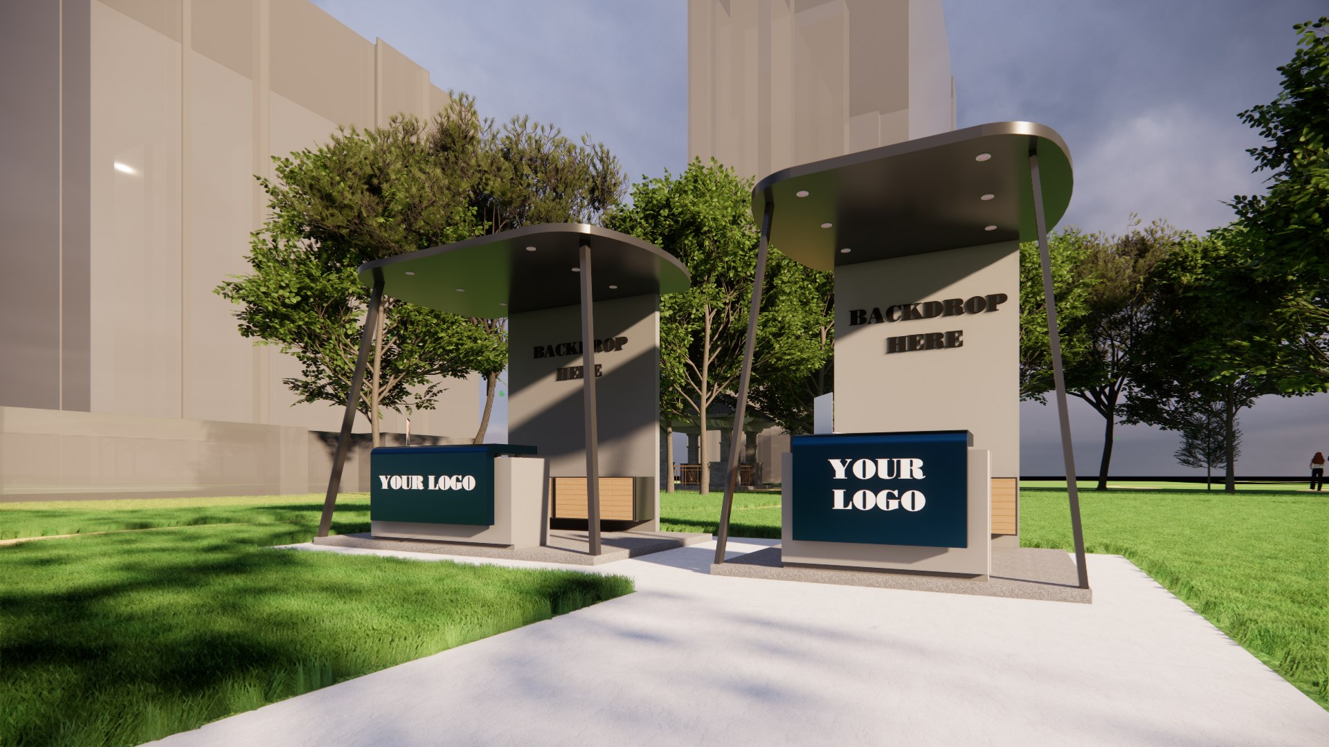 3D Model Outside Booth 2x3 - TurboSquid 2373129