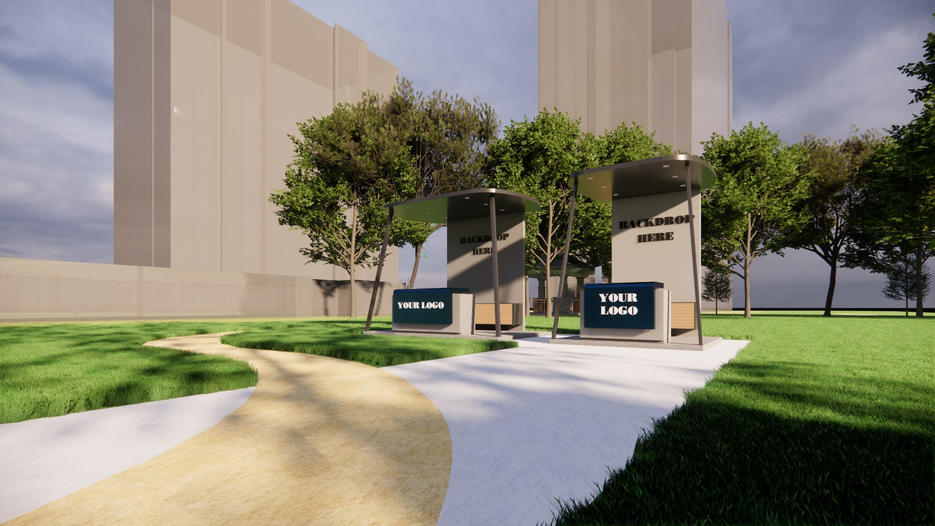 3D Model Outside Booth 2x3 - TurboSquid 2373129