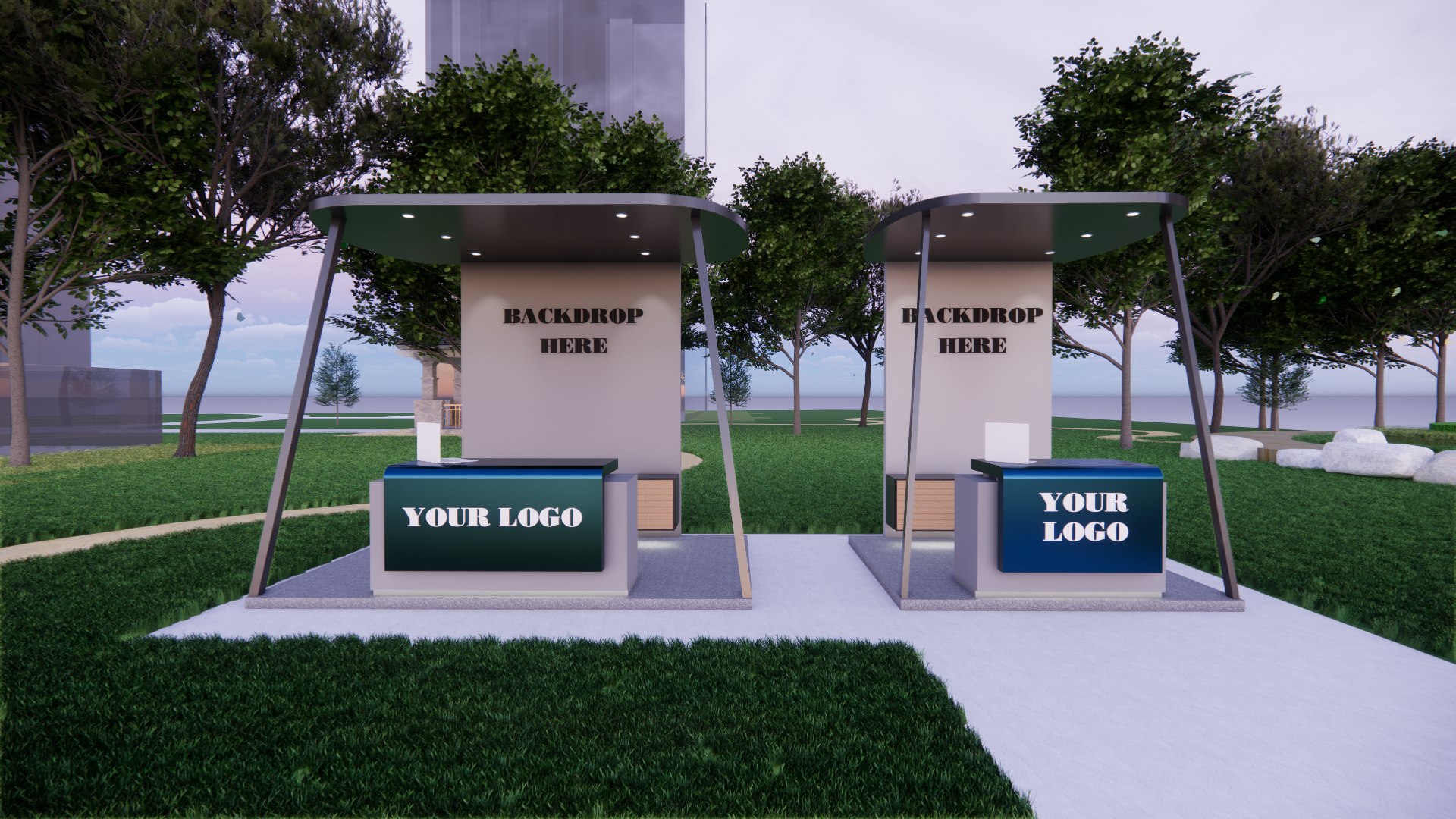 3D Model Outside Booth 2x3 - TurboSquid 2373129