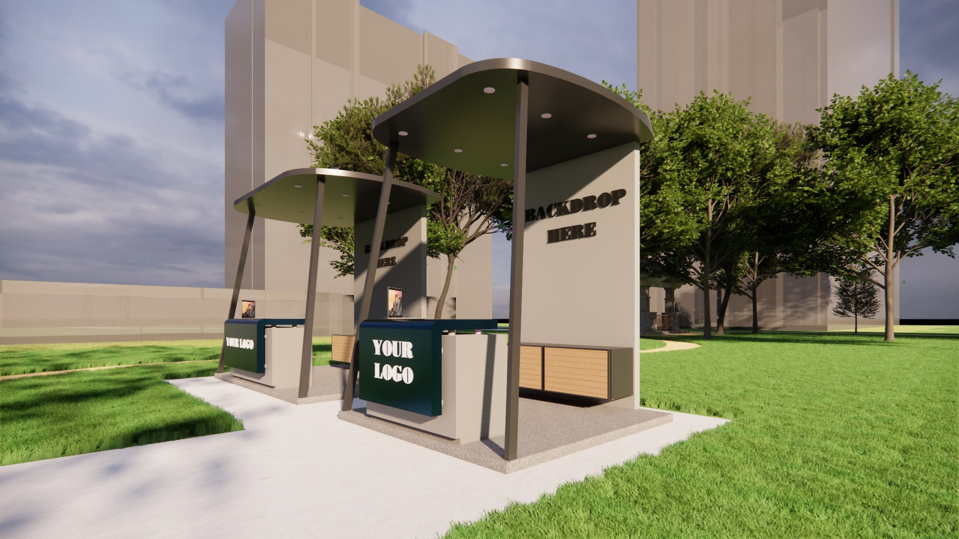 3D Model Outside Booth 2x3 - TurboSquid 2373129