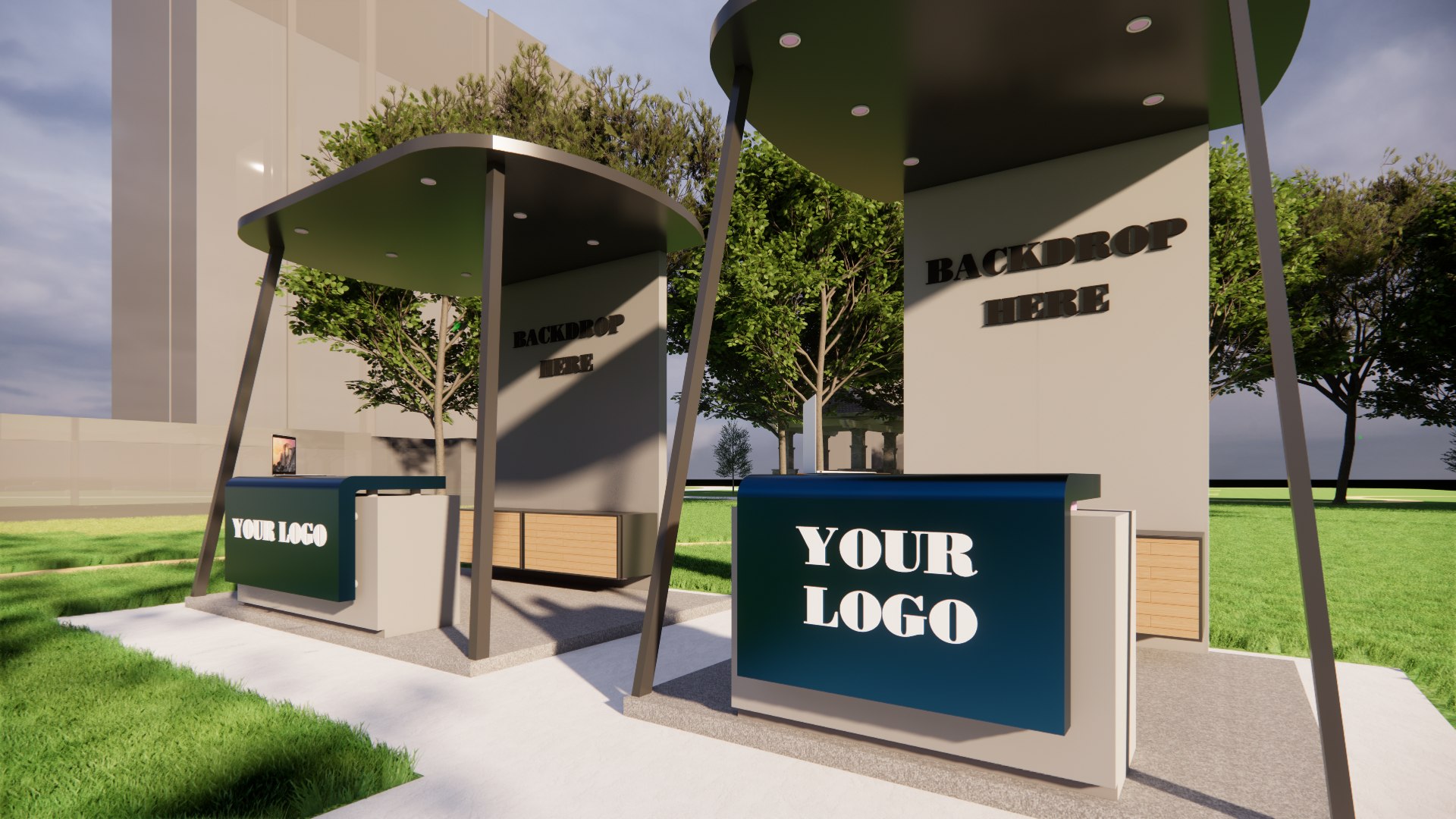 3D Model Outside Booth 2x3 - TurboSquid 2373129