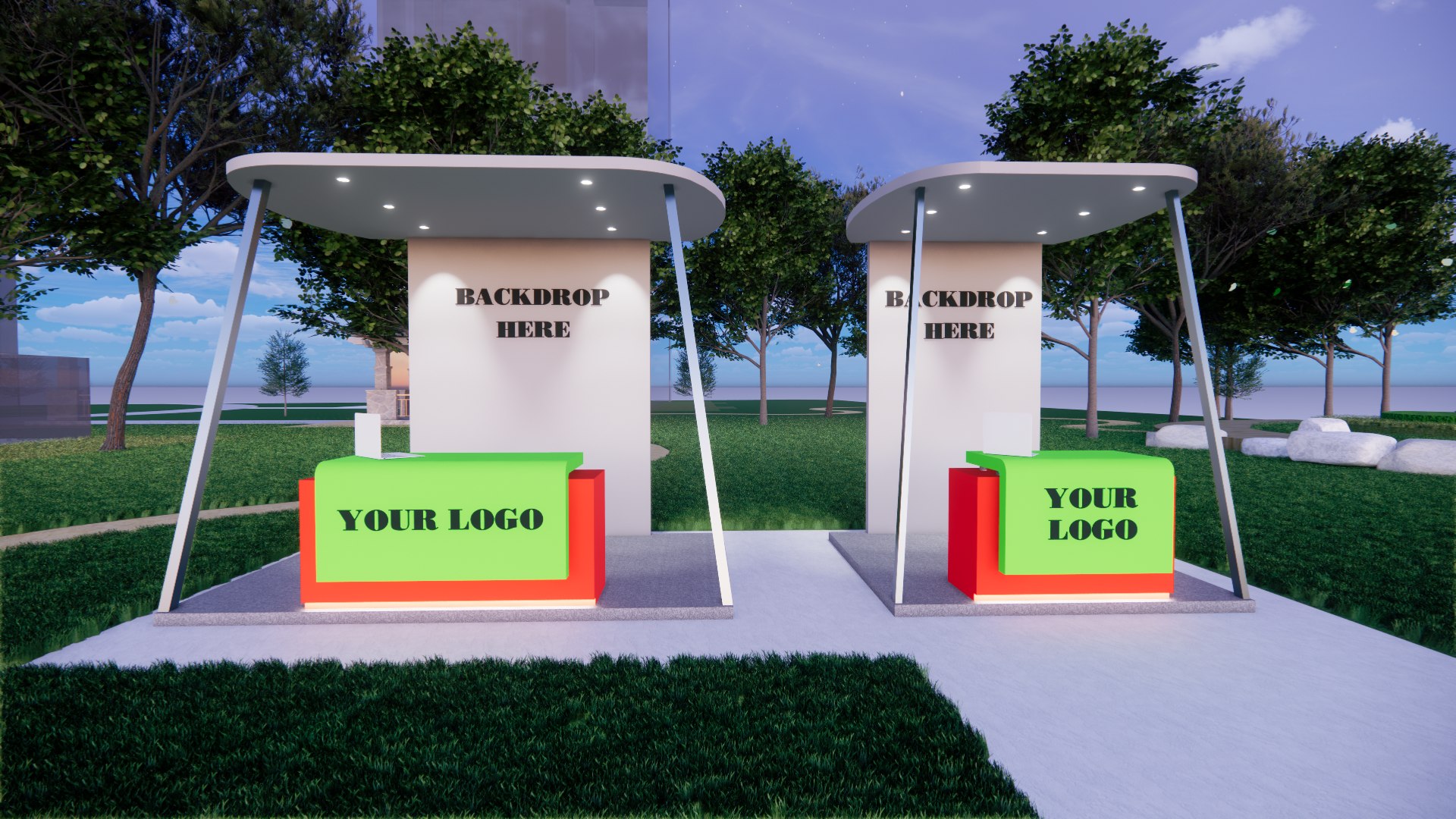 3D Model Outside Booth 2x3 - TurboSquid 2373129