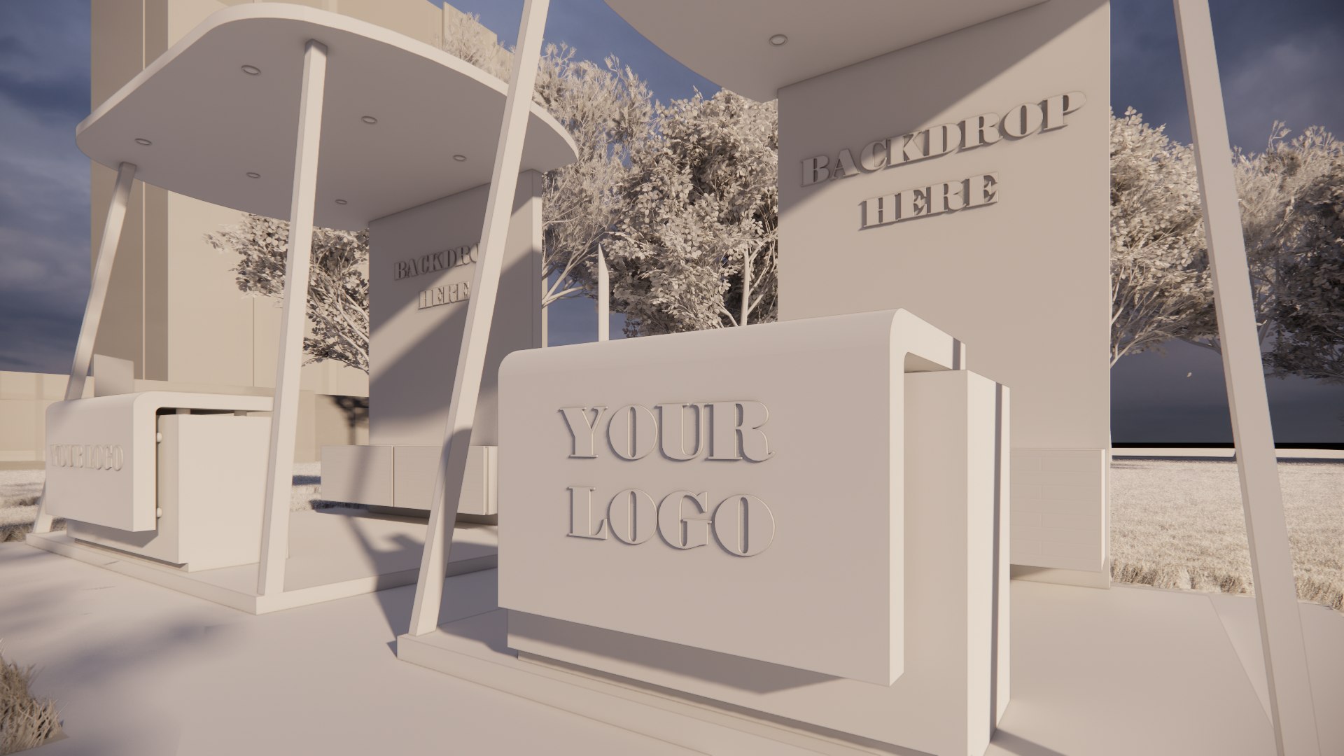 3D Model Outside Booth 2x3 - TurboSquid 2373129