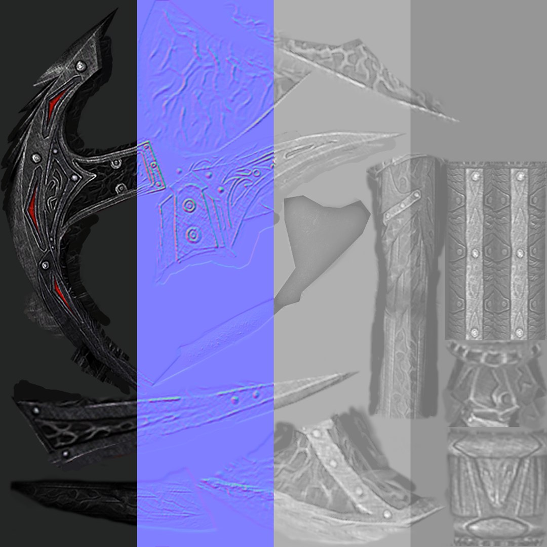 3D Skyrim Daedric War Axe - TurboSquid 1296533