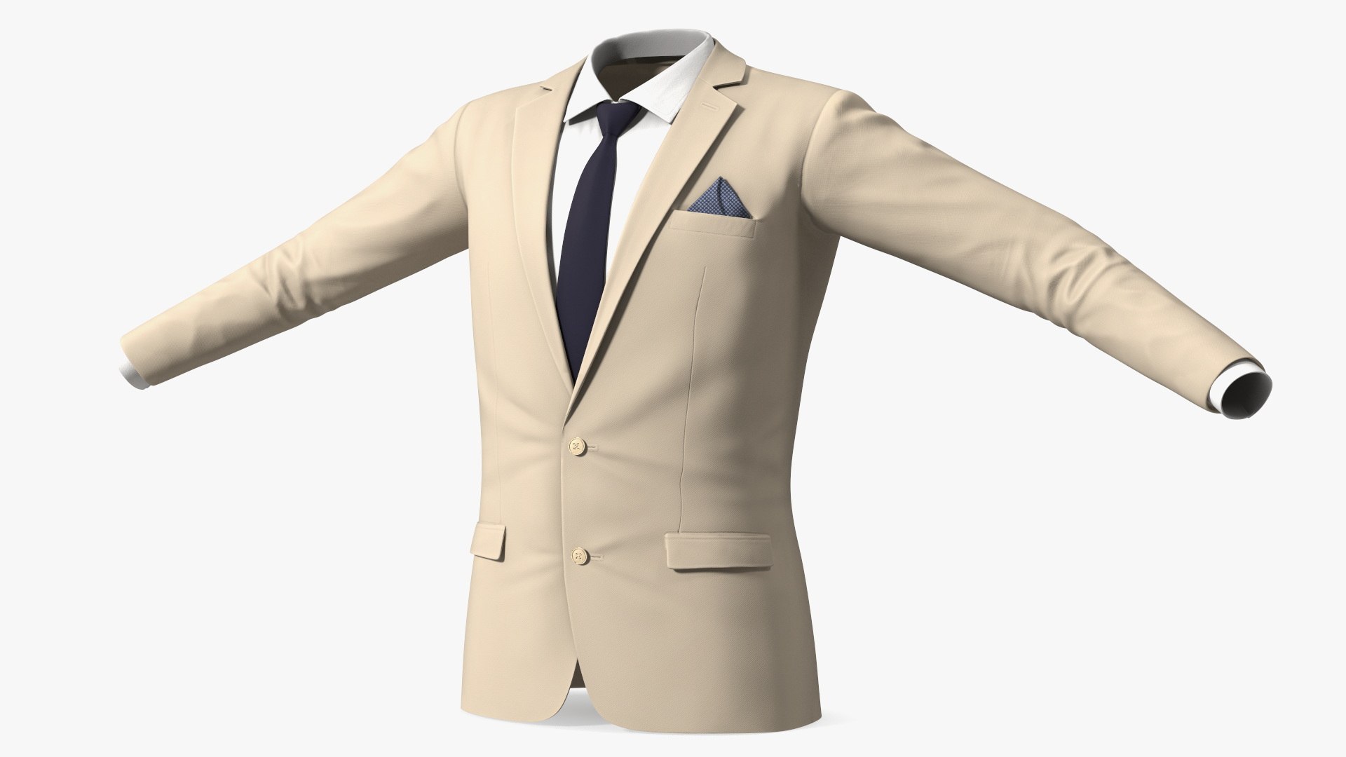 3D Mens Formal Blazer And Necktie - TurboSquid 2137036