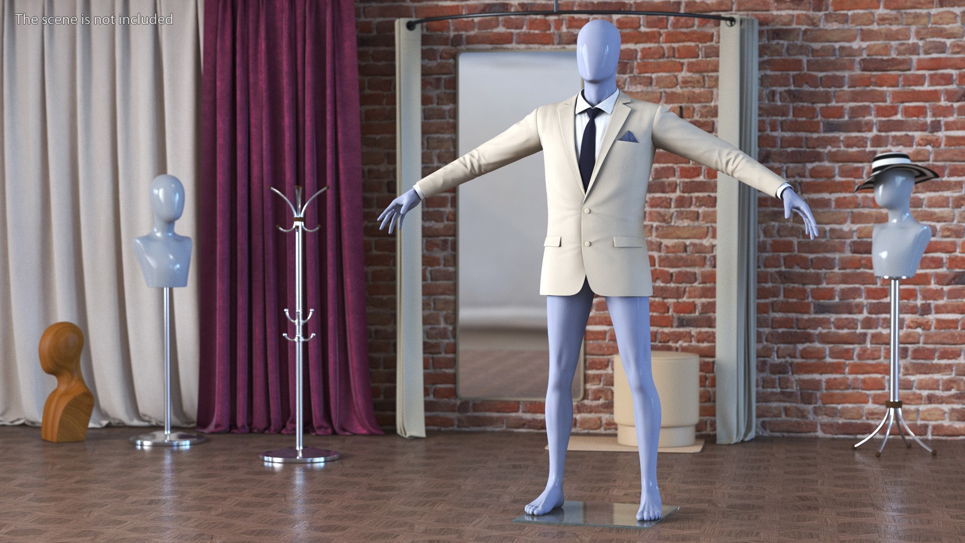 3D Mens Formal Blazer And Necktie - TurboSquid 2137036