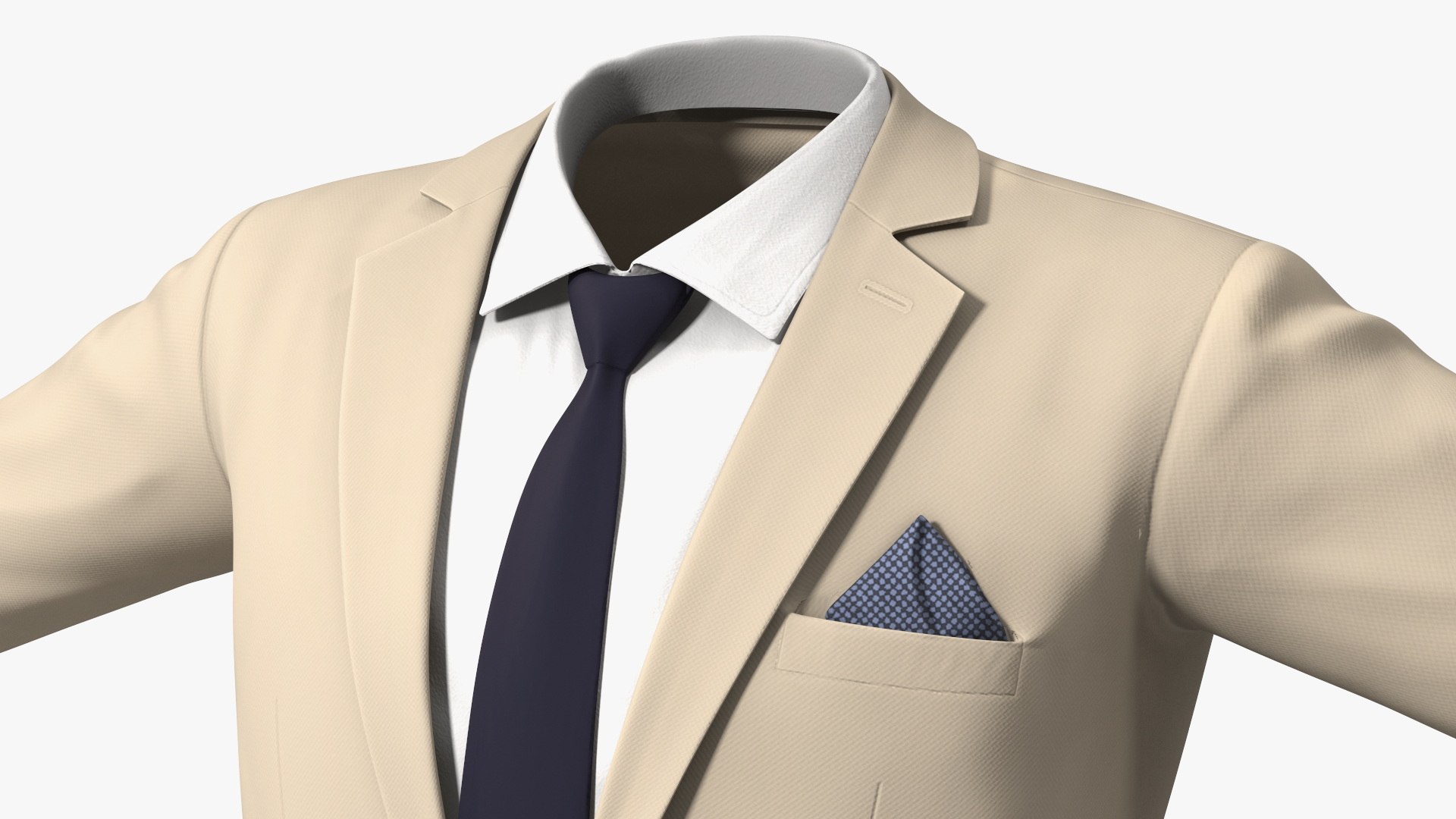 3D Mens Formal Blazer And Necktie - TurboSquid 2137036