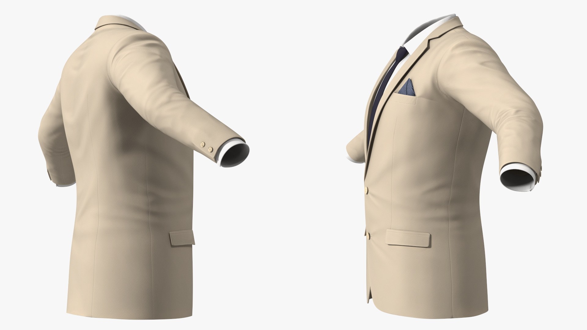 3D Mens Formal Blazer And Necktie - TurboSquid 2137036
