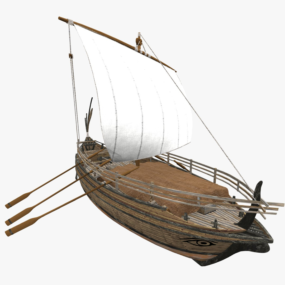 3d model of ancient greek freight ship hull