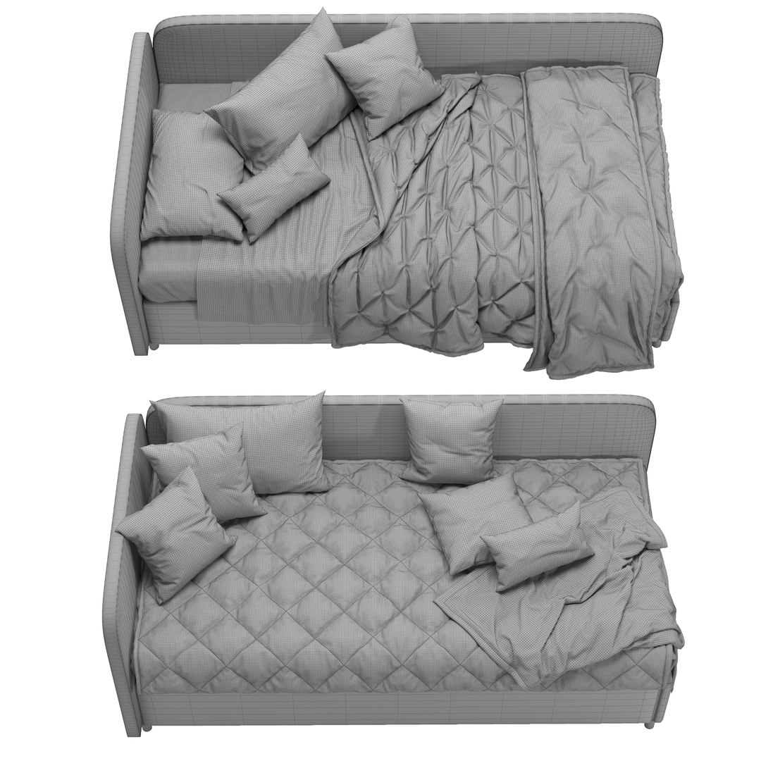 Aphrodite corner bed 3D model - TurboSquid 2137246
