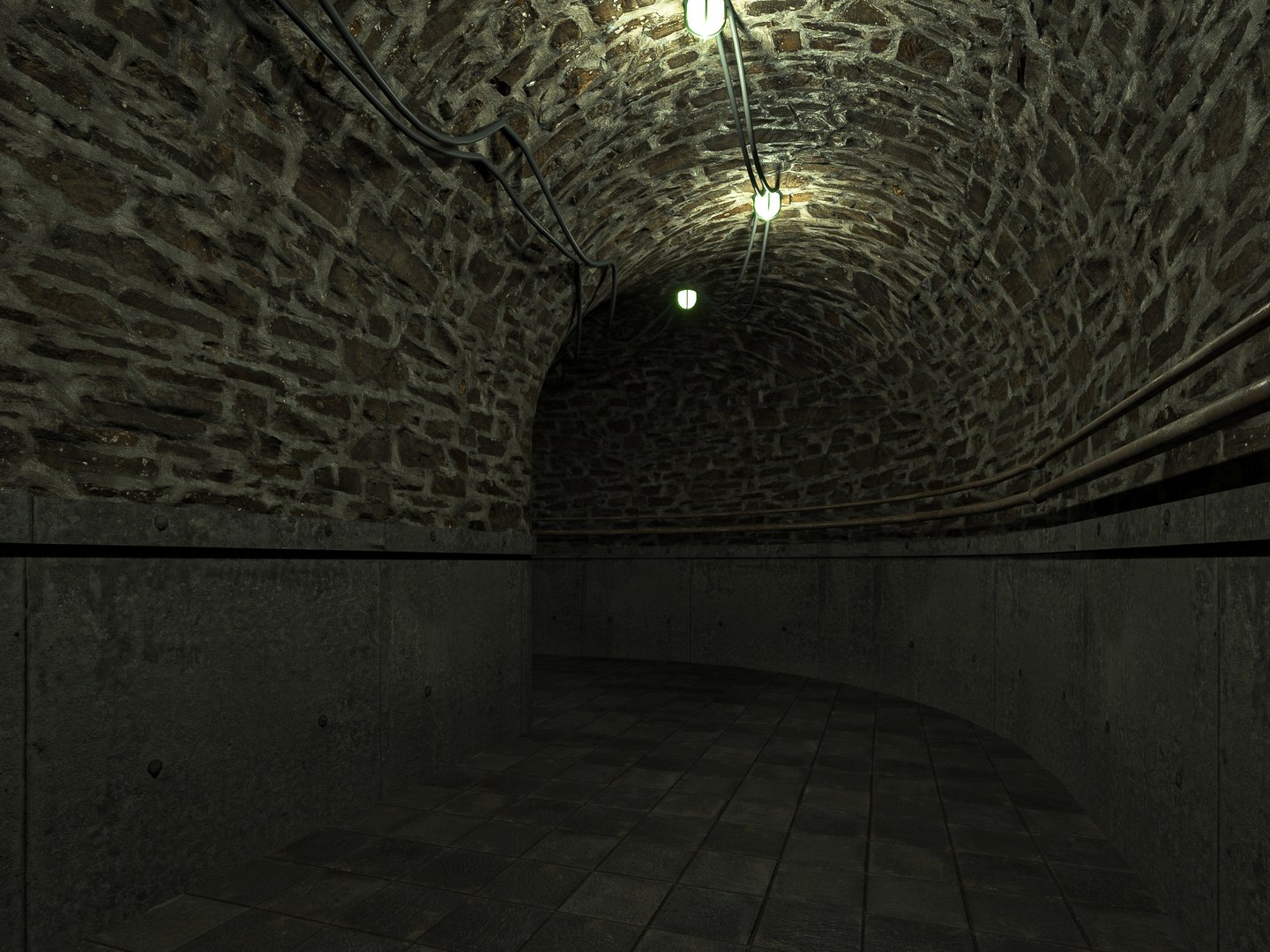 3D Low Poly Underground Tunnel Corridor 02 - TurboSquid 2108935