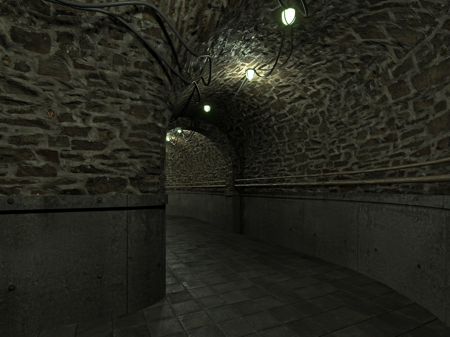 3D Low Poly Underground Tunnel Corridor 02 - TurboSquid 2108935