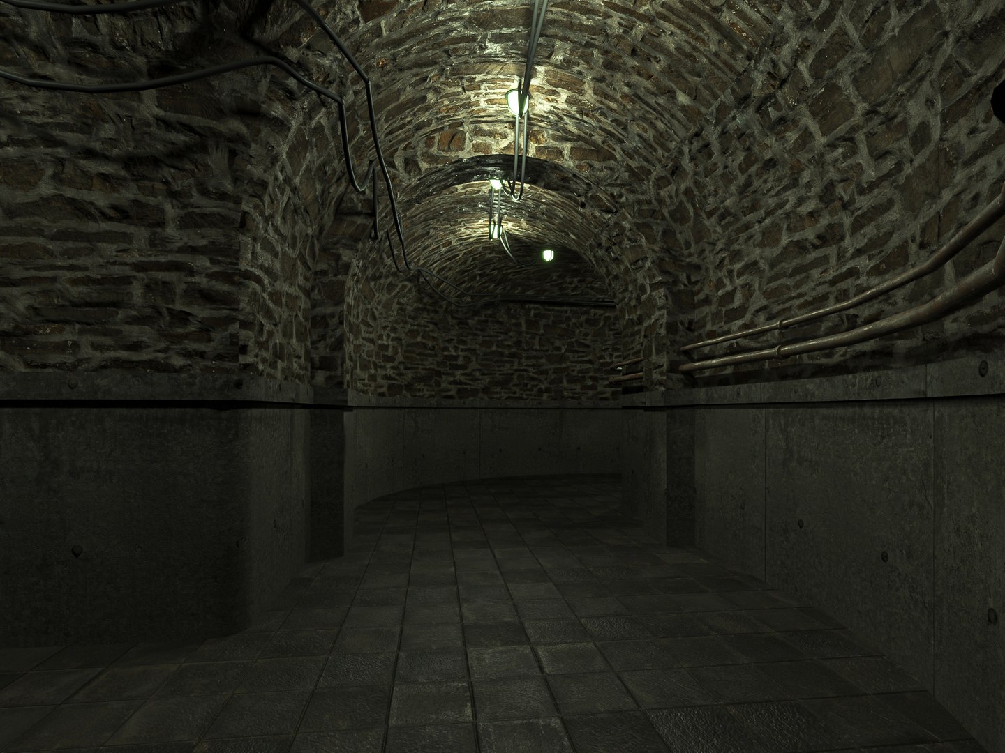 3D Low Poly Underground Tunnel Corridor 02 - TurboSquid 2108935