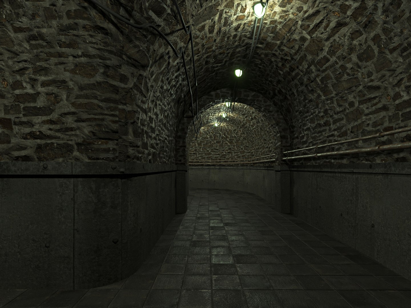 3D Low Poly Underground Tunnel Corridor 02 - TurboSquid 2108935