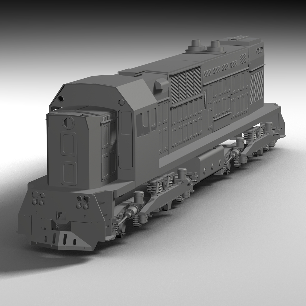 3d russian diesel train locomotive model