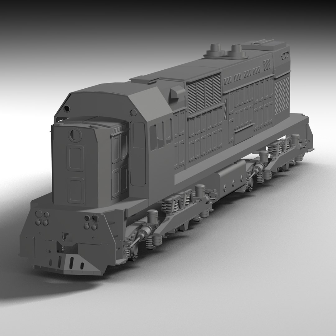 3d Russian Diesel Train Locomotive Model