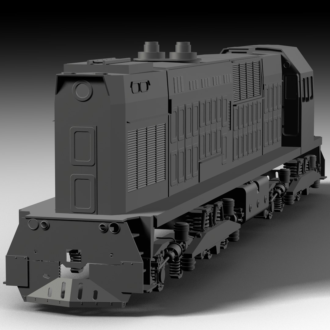 3d Russian Diesel Train Locomotive Model