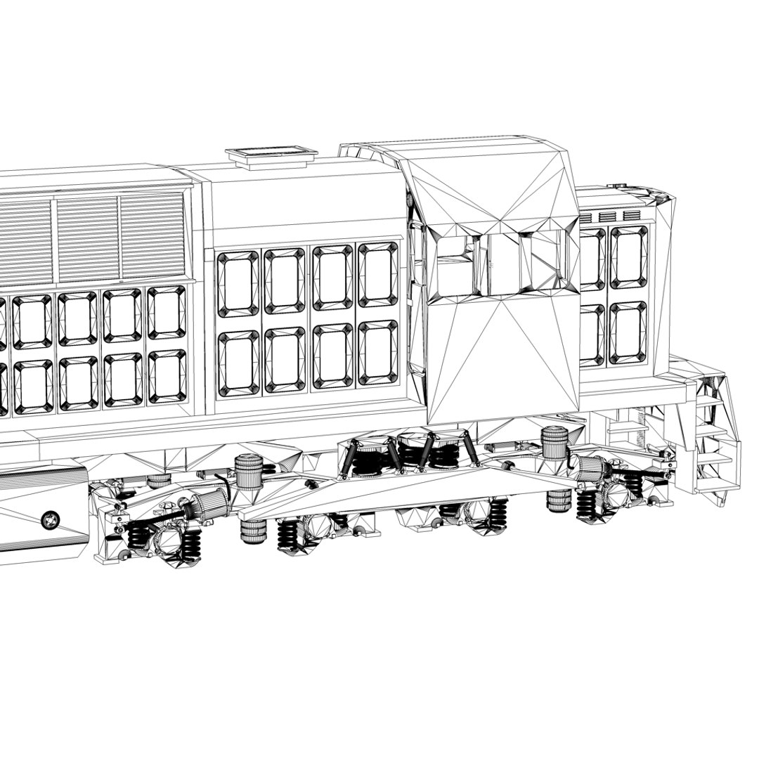 3d Russian Diesel Train Locomotive Model
