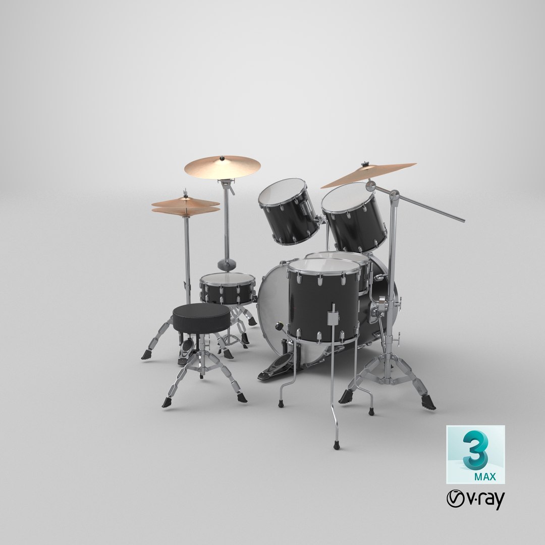 Black Drum Kit model - TurboSquid 1816297