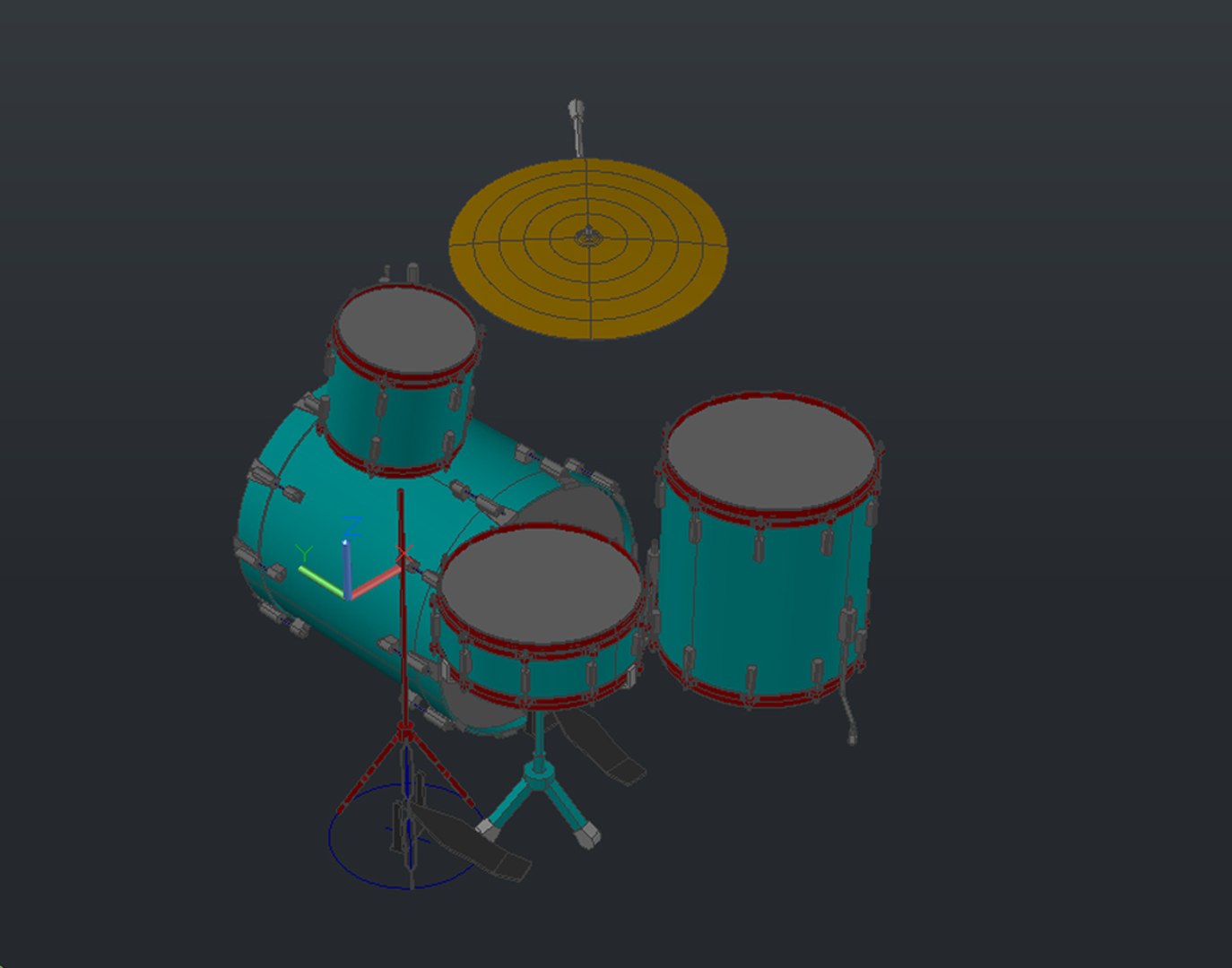 3d Drum Modeled Autocad