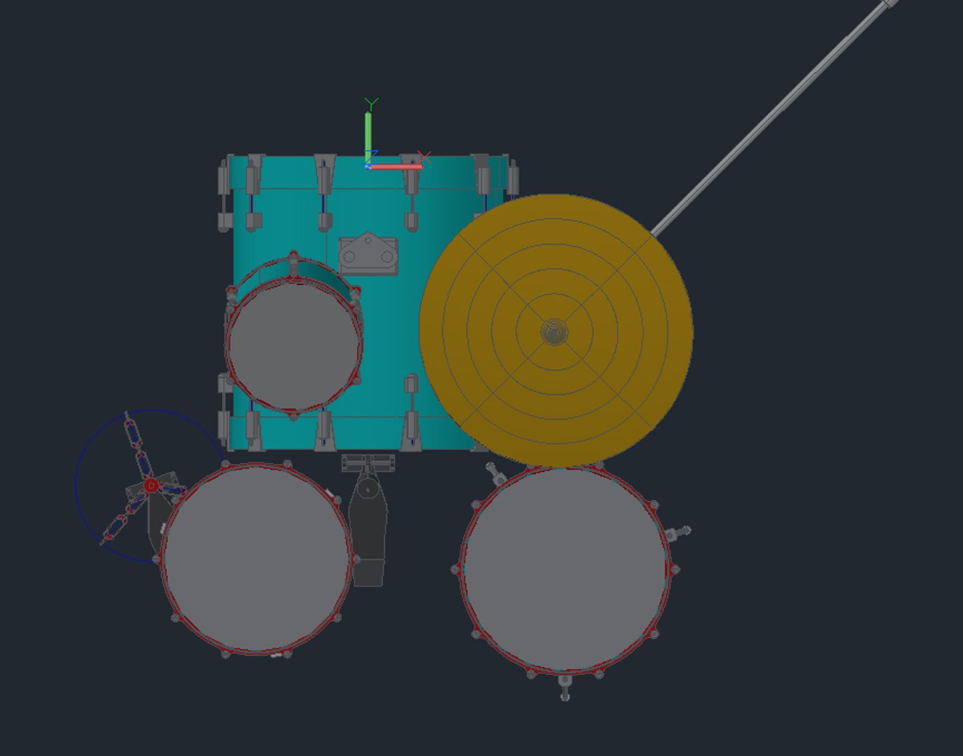 3d drum modeled autocad