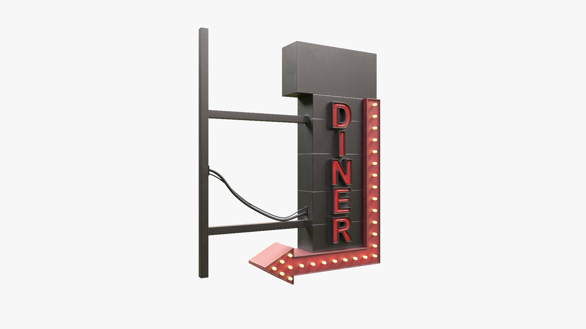 3D Diner Sign - TurboSquid 2293134