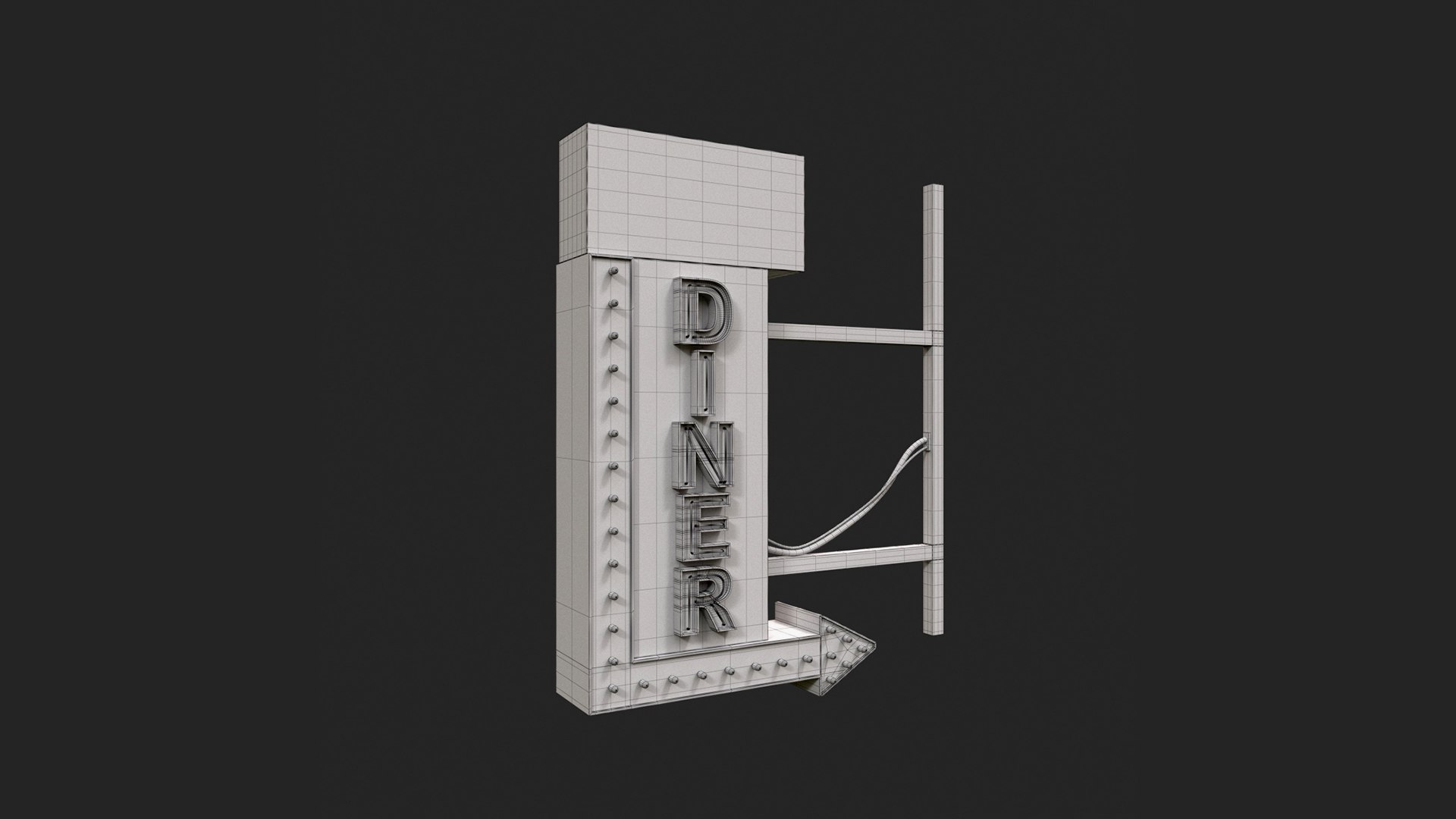 3D Diner Sign - TurboSquid 2293134