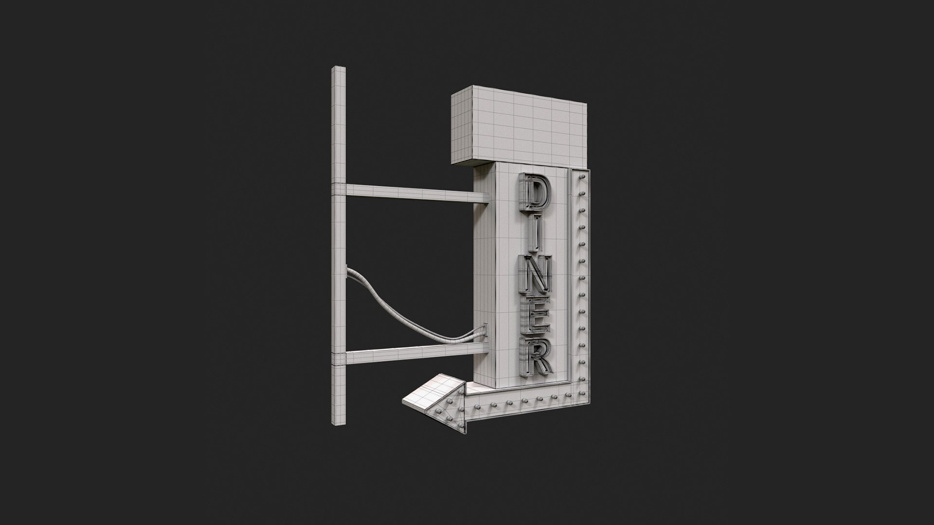3D Diner Sign - TurboSquid 2293134