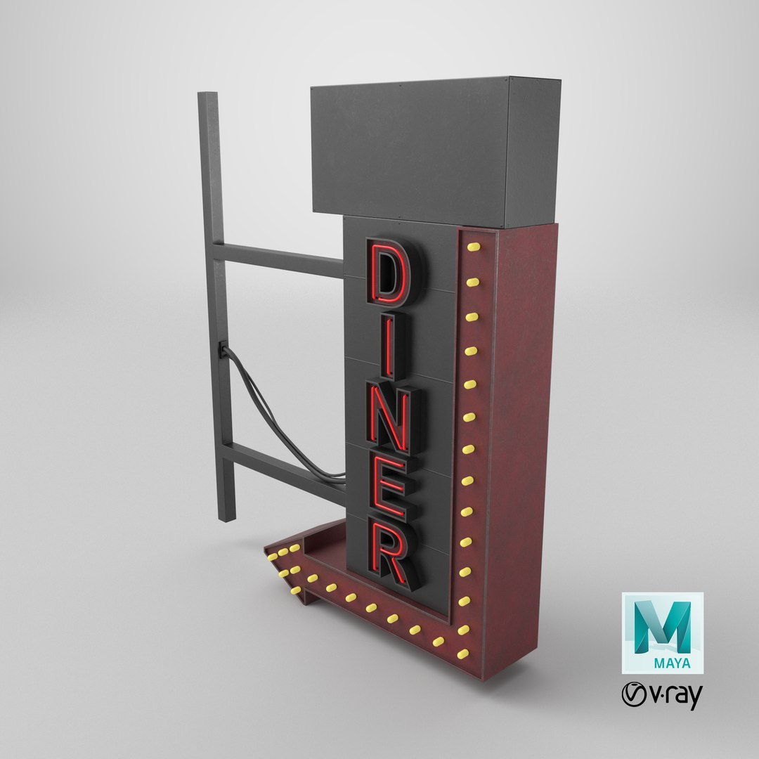 3D Diner Sign(1) - TurboSquid 2293134